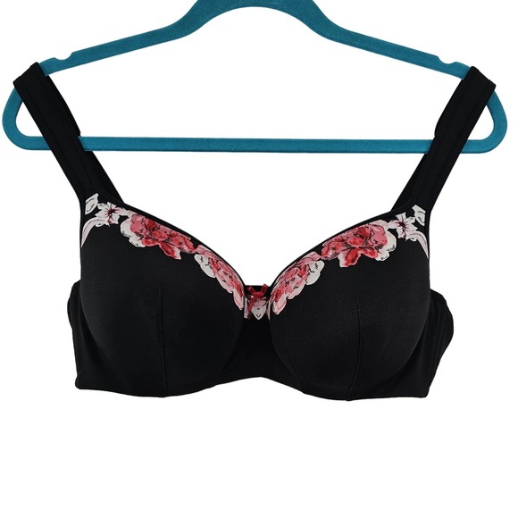 Cacique | Intimates & Sleepwear | Cacique 44c Floral Black Bra New ...